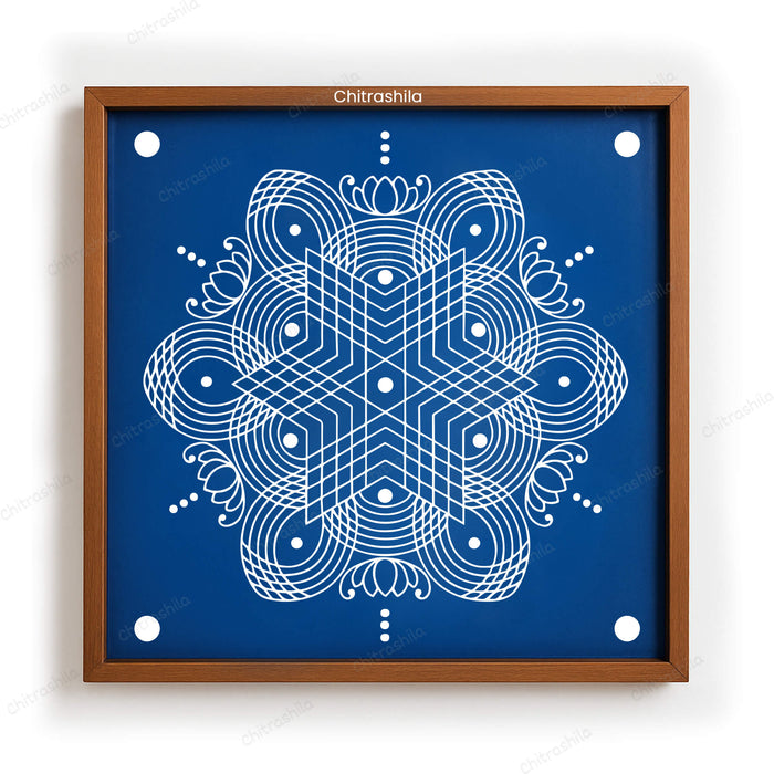 CHITRASHILA® Star & Lotus Kolam Design Rangoli Stencil 10x10 Inches (W