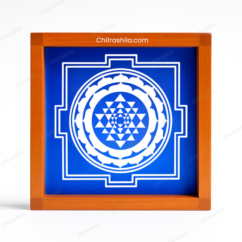 CHITRASHILA® Shree Yantra Wooden Rangoli Stencil 5x5 Inches (WA-07)