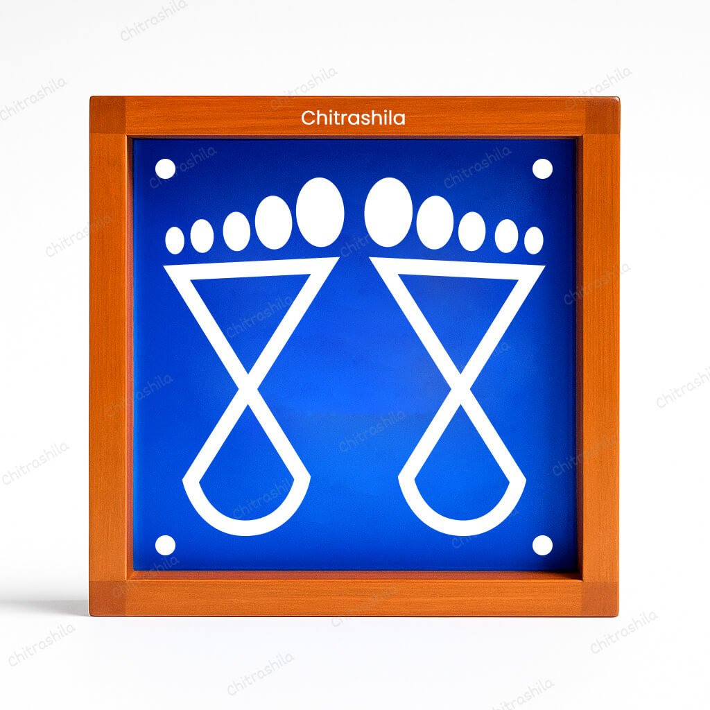 CHITRASHILA® Geometric Footprint Motif Rangoli Stencil – 5x5 Inches (W