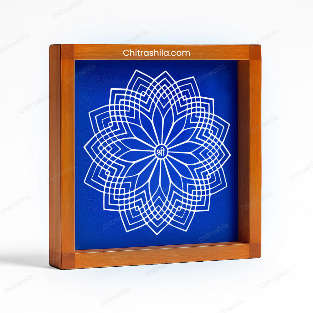 CHITRASHILA® Shree Vishnu Kamal Wooden Rangoli Stencil 10X10 inches (W