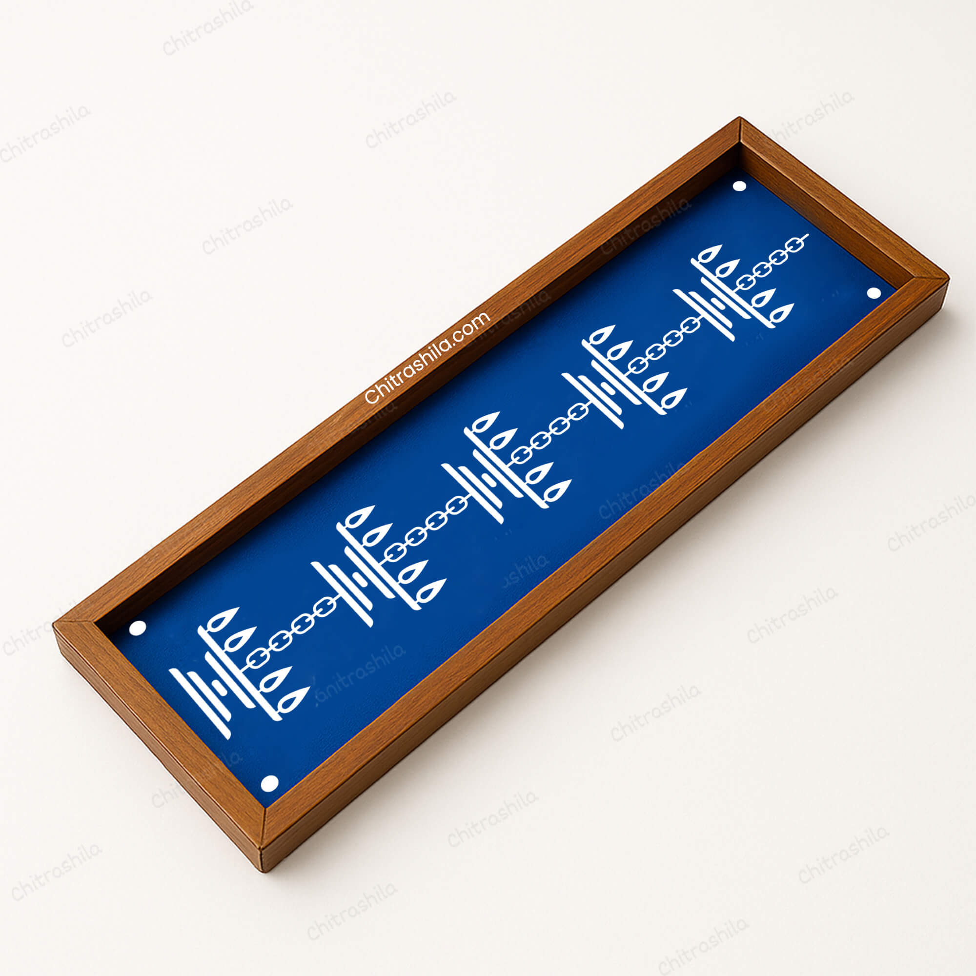 CHITRASHILA® Samayi-Inspired Line Design Wooden Rangoli Stencil 17x5 I